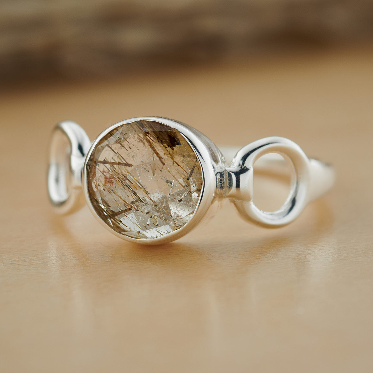 Golden Rutile Sterling Silver Trinity Ring – Nugent Jewelry