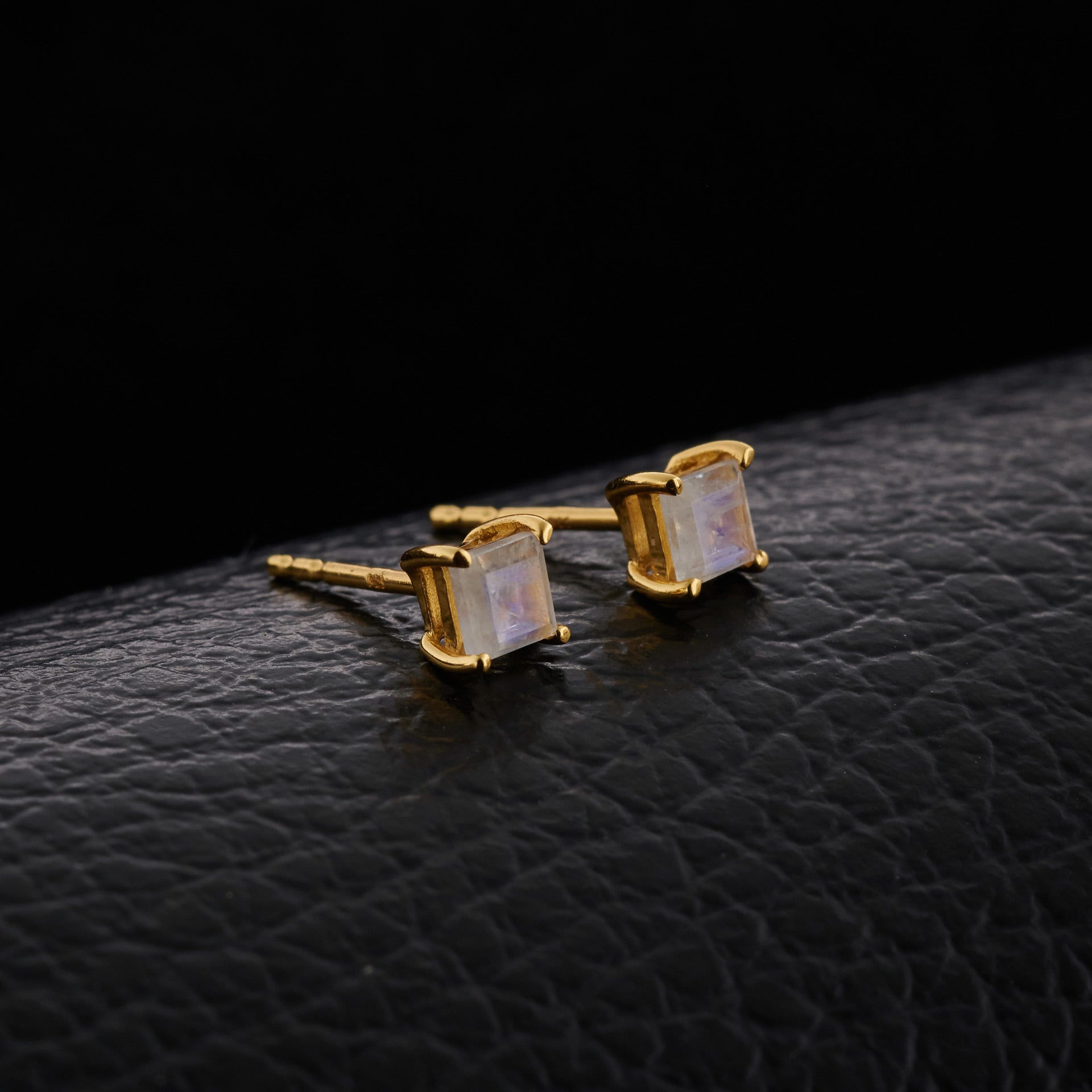 Moonstone Everyday Gold Studs – Nugent Jewelry