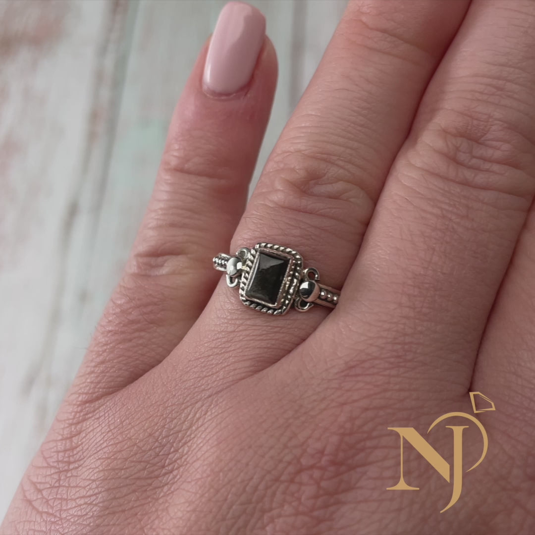 Black Obsidian Sterling Silver Orion Ring – Nugent Jewelry
